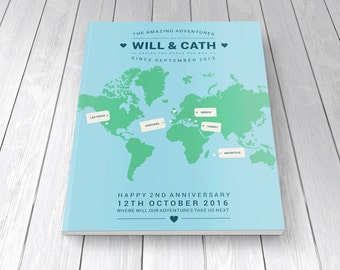 Unique world map journal related items | Etsy