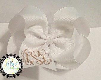 Monogram cheer bow | Etsy