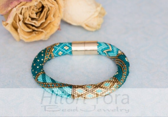 PDF pattern for crochet bracelet Seed bead crochet rope