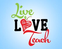 Unique live love teach related items | Etsy