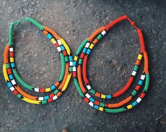 Africa bead necklace | Etsy