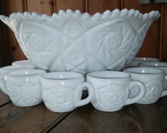 Unique punch bowl set related items | Etsy