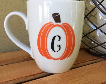 Pumpkin initial | Etsy