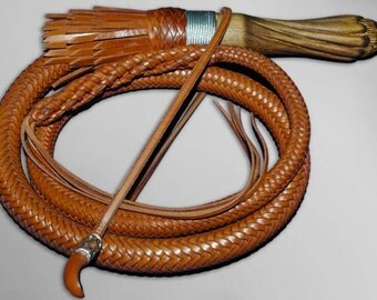 Braided leather whip | Etsy