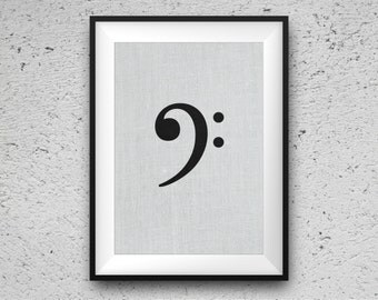 Bass clef art | Etsy