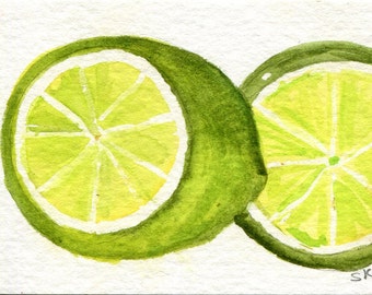 Lime watercolor | Etsy