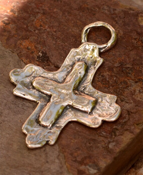 Southwest Cowgirl Cross Sterling Silver Pendant by CathyDailey