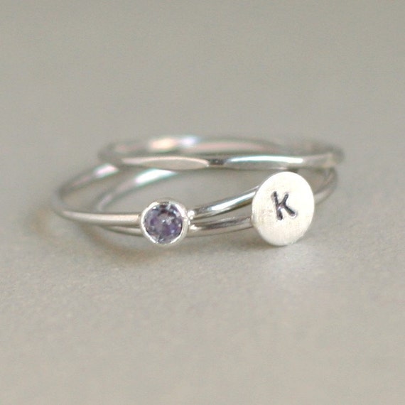 White Gold Monogram Rings | semashow.com