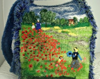 ART WITH A PURSE ATTACHED and FREE SHIPPING by FeltedFantasies