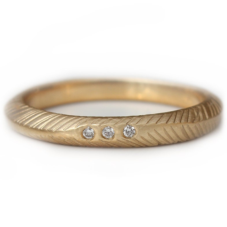 Wedding Band. Gold Diamond Stacking Ring Wedding stacking Ring
