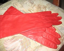 Popular items for red leather gloves on Etsy