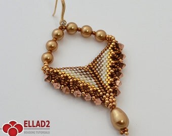 Tutorial Beaded bead earrings 4 beading pattern PDF