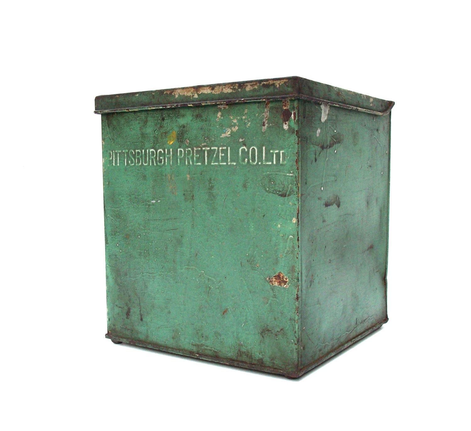 Vintage Pretzel Tin Box with Hinged Lid / Pittsburgh Pretzel Co Ltd ...