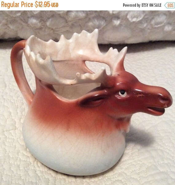 CHRISTMAS SALE Vintage MOOSE Creamer Bone China Made In Austria ...
