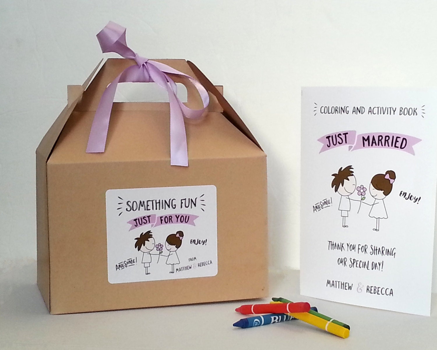 Personalized Wedding activity box for kids by ClaudiaCurtiDesigns