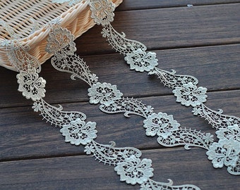 Venice Lace Rose Embroidery Lace Trim 1 1/2 Inches by Lacebeauty