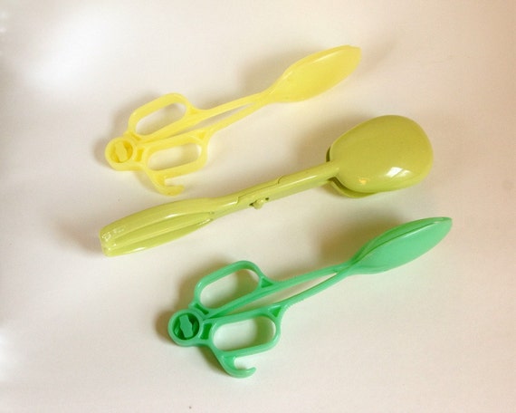 Tupperware Salad Tongs Mint Green Utensils Plastic Salad