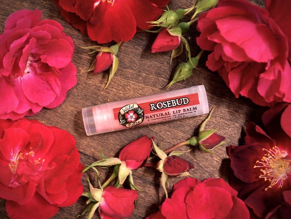 ROSEBUD Natural Lip Balm with Organic Rose Extract Floral