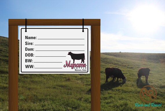 Custom Stall Sign Pedigree Sign for Show Cattle 24 inch x 18