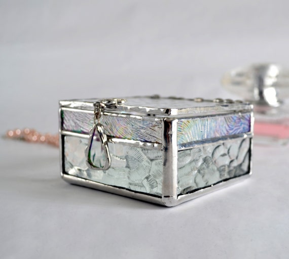 Clear Textured Glass Box Glass Display Box Jewelry Box