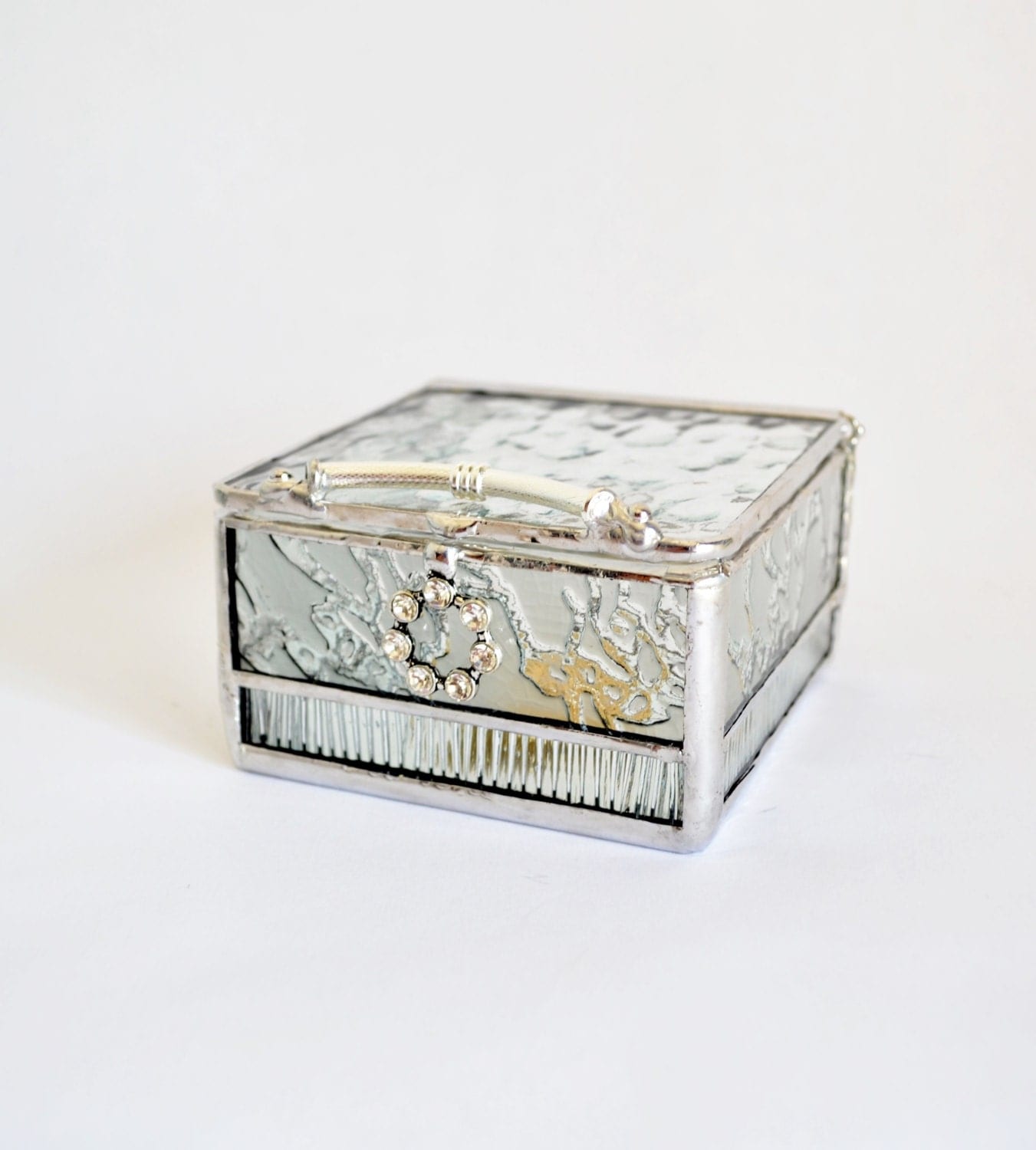 Clear Textured Glass Box Glass Display Box Jewelry Box