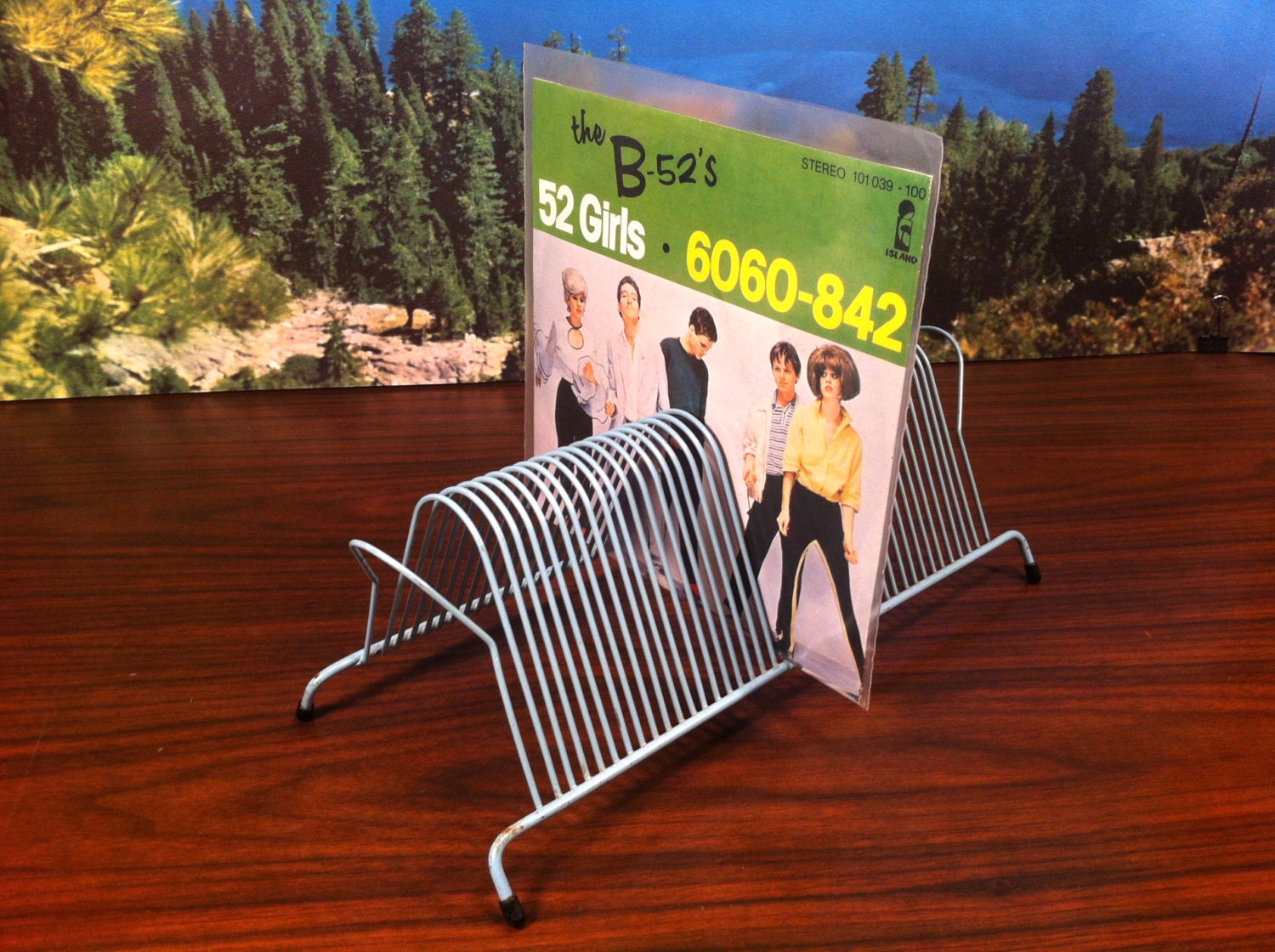 Vintage Blue 7 Inch 45 Vinyl Record Holder Wire Rack Display Storage ...