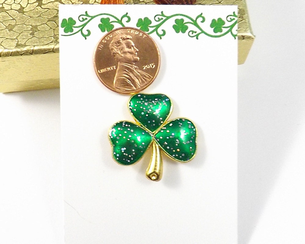 Shamrock Pin Enamel Pin St Patricks Day Green by koolstuff2