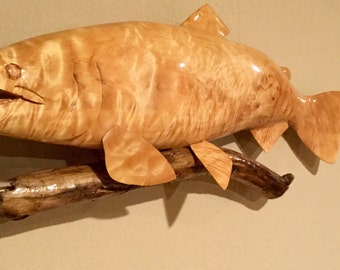 Salmon carving | Etsy