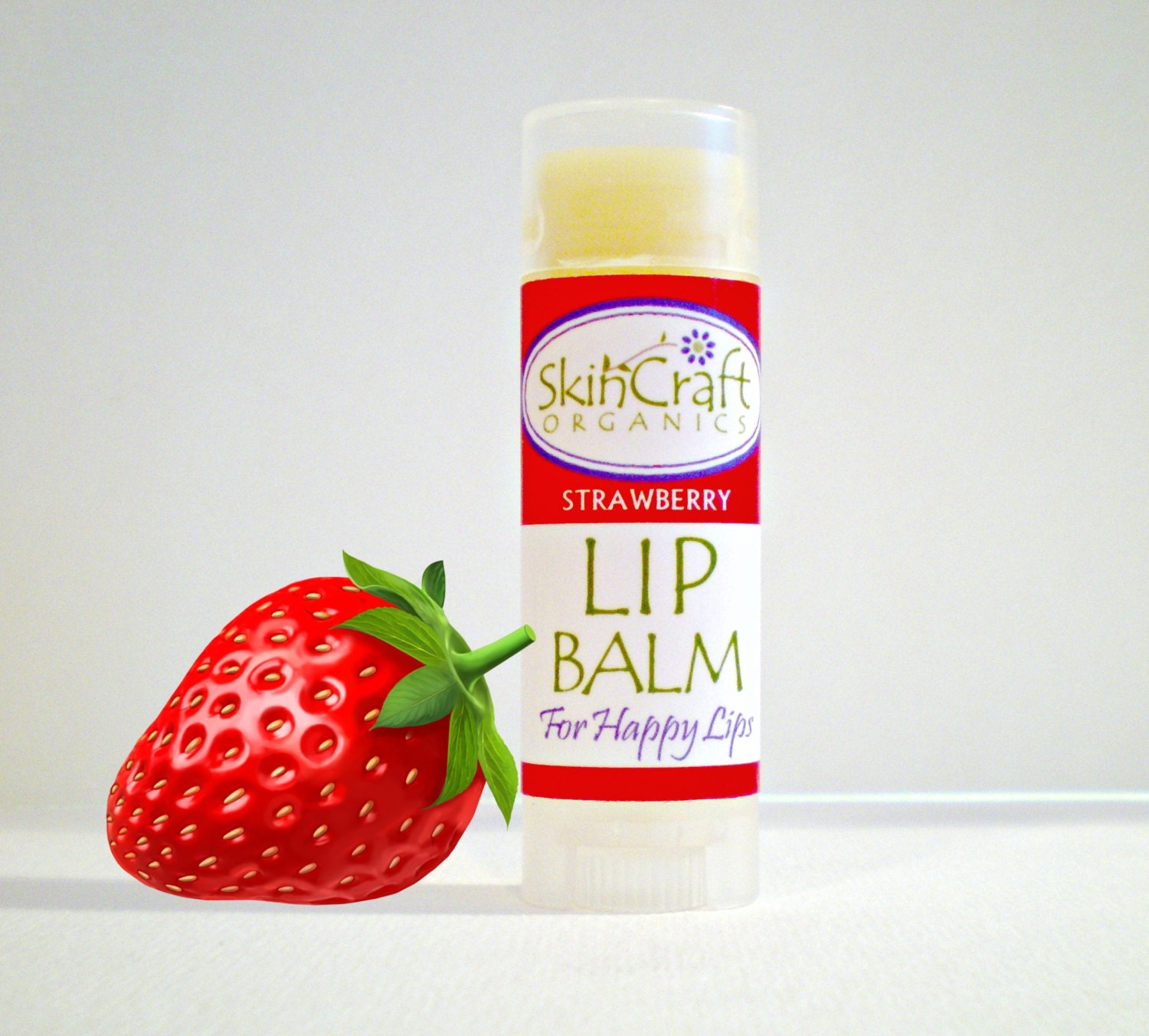 Natural Strawberry Lip Balm Organic Strawberry Lip Balm