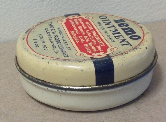 ZEMO Ointment old tin vintage pimple medicine EW Rose Co