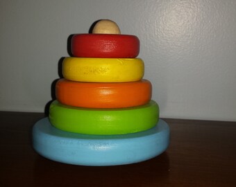 Wooden ring stacker | Etsy