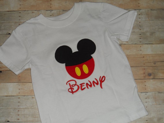 Disney Mickey Mouse Shirt Custom Boys Applique Shirt classic