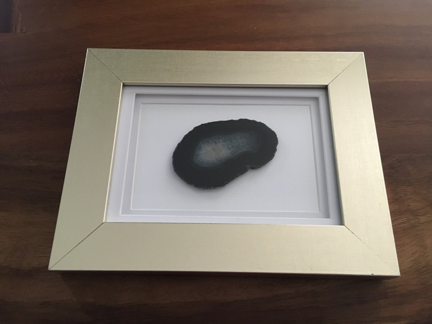 Black Agate Framed Geode Slice