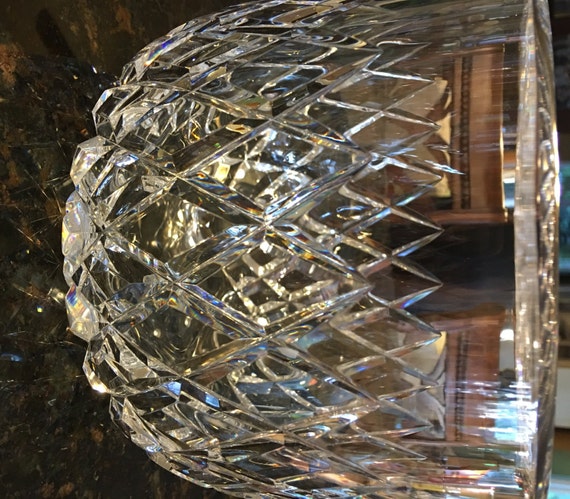 Signed Orrefors Diamond Cut Crystal Bowl 6 inches tall and 6