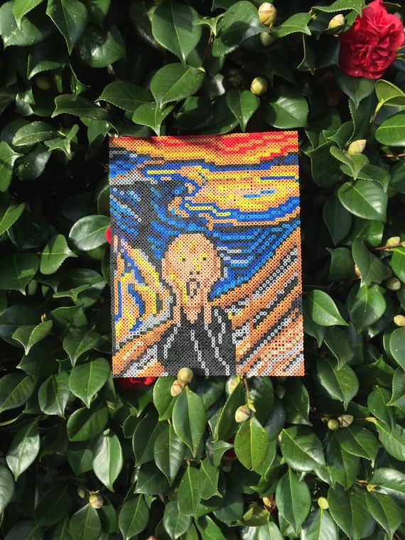 The Scream art made of perler beads