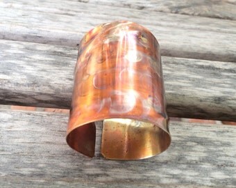 Cold Worked Hammered Copper Cuff Bracelet 1.5 Wide by TInkLLC