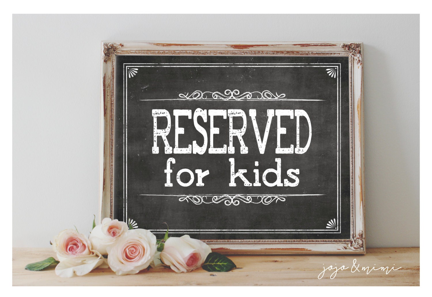 Instant 'RESERVED FOR KIDS' Printable 8x10 Wedding
