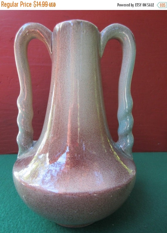 Vintage CONDER Pottery USA Double Handle Vase