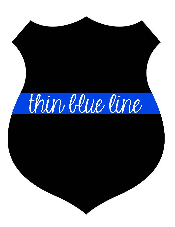 Thin Blue Line Script Badge Decal Police Support Decal Law