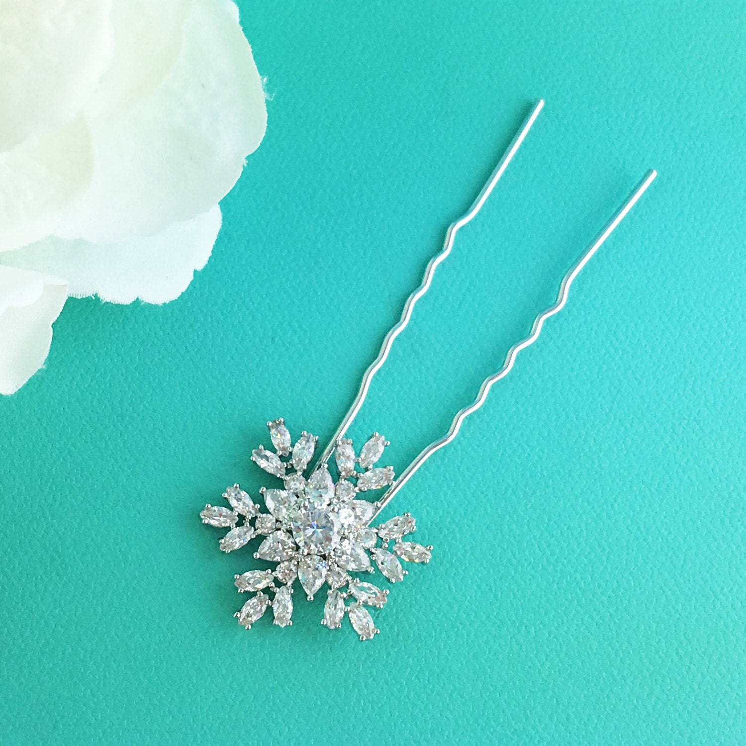 SNOWFLAKE Hair Pin bridal hair accessories rhinestone SNOWFLAKE Hair Pin bridal hair accessories rhinestone