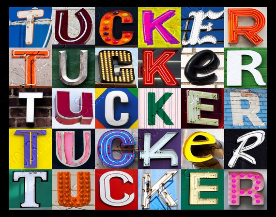 Personalized Poster featuring TUCKER showcased in photos of