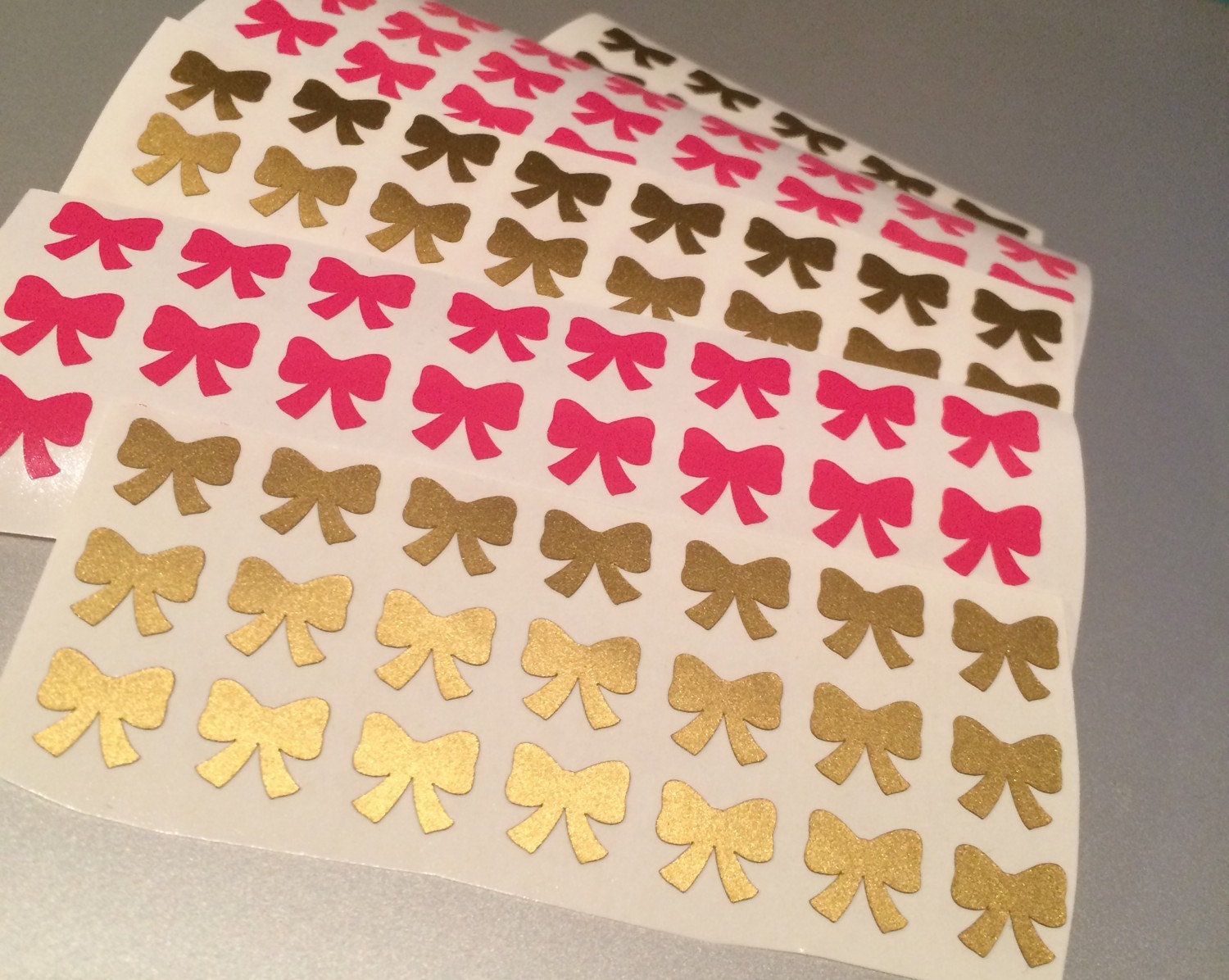 Bow Nail Decals Vinyl Stickers Vinyl Nail Decals Set of 20