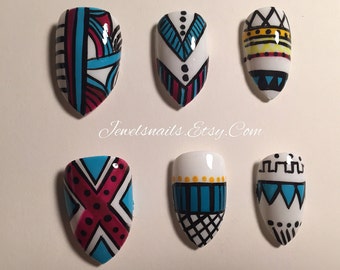 Tribal nail art | Etsy