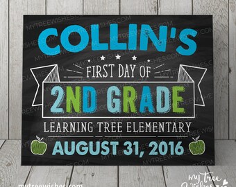 First Day of School Chalkboard Sign 1st Day of by MyTreeWishes