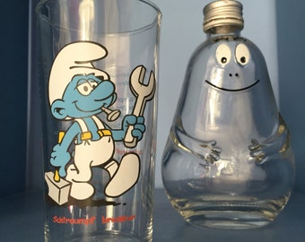 Smurf drinking glass | Etsy