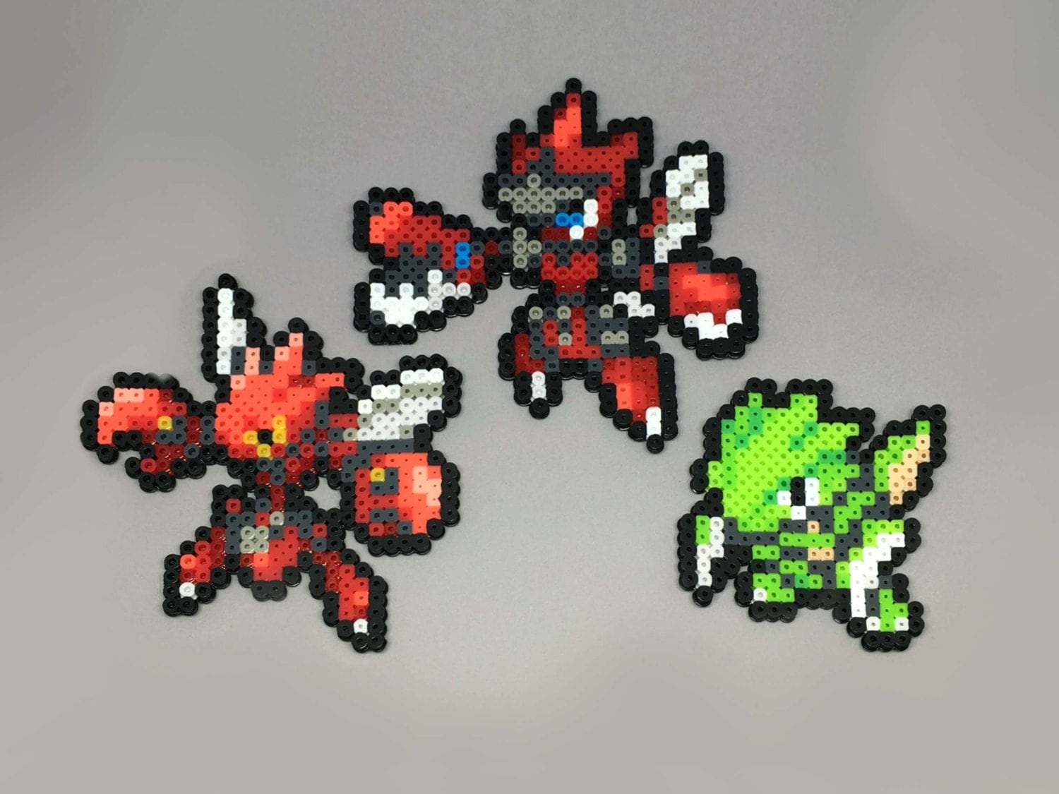Scyther Scizor Mega Scizor Pokemon Perler Bead by Pixelixir