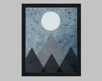 Phases of the Moon 5 Piece Set Moon Phases Wall Art