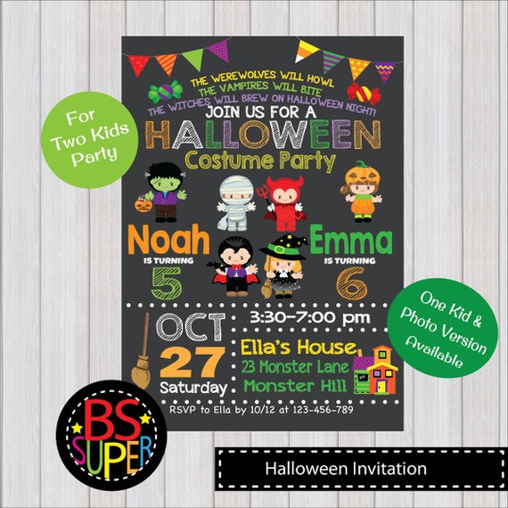 HALLOWEEN PARTY Invitation Halloween Birthday Party