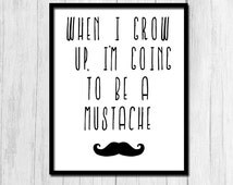 Popular items for mustache poster on Etsy
