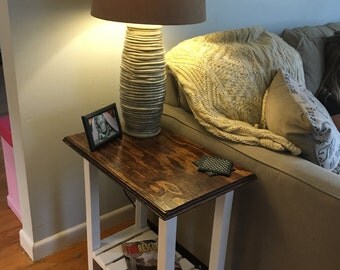 Rustic end table | Etsy